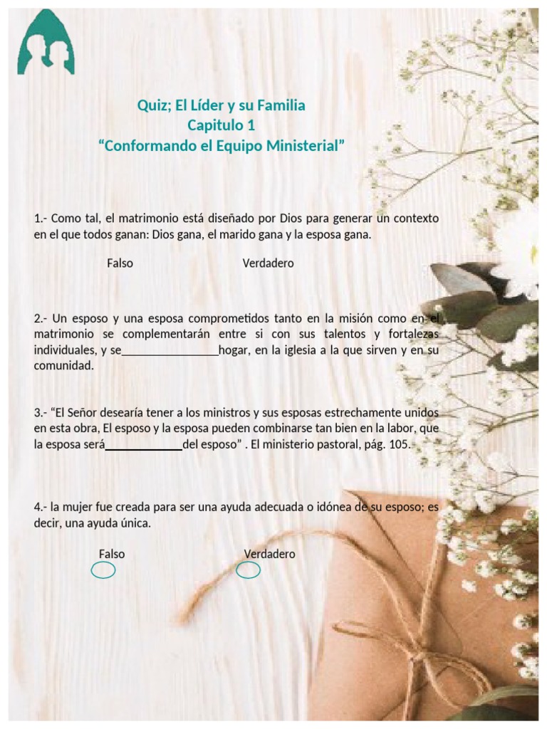 EXAìMENES El Lider y Su Familia (SIEMA) | PDF | Oración | Religión y creencia