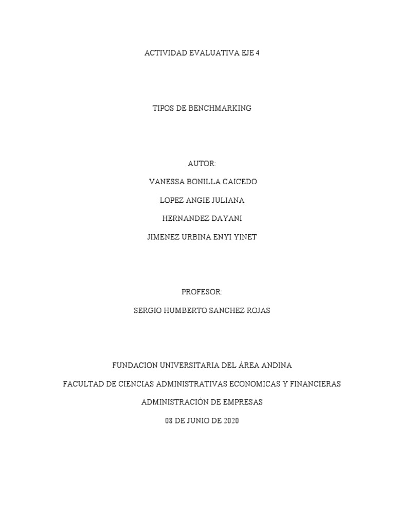 Análisis De Casos Exitosos De Benchmarking E Identificación De Sus