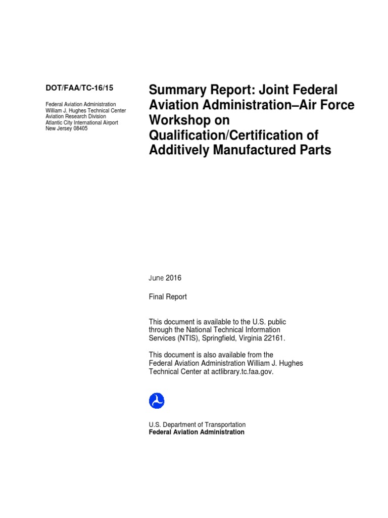 FAA Summary Report 2016 PDF | PDF | Nondestructive Testing ...