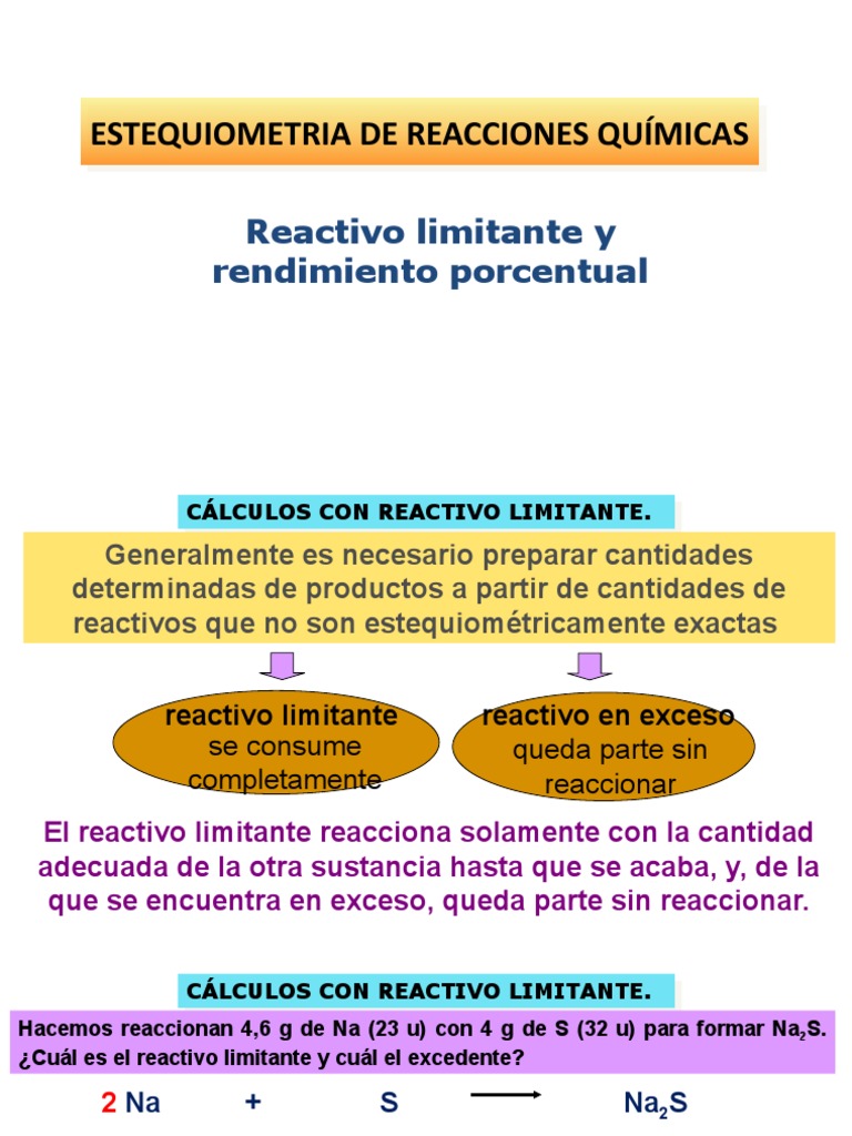 Reactivo Limitante y Formulas Empirica y Molecular | PDF | Reacciones químicas | Estequiometría