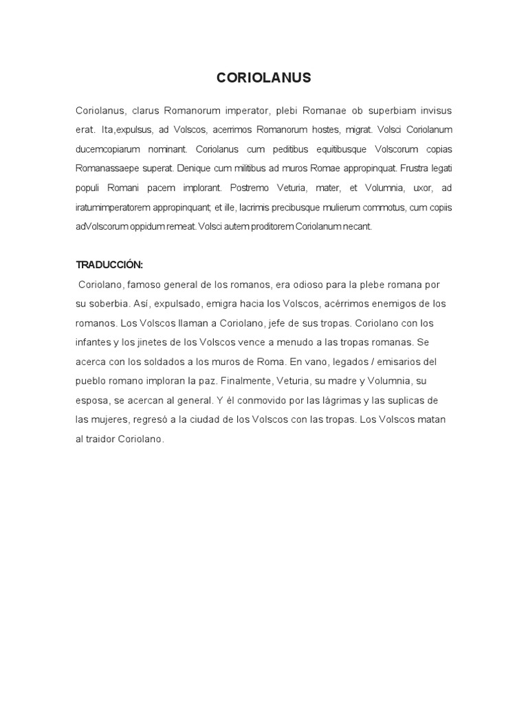 Texto CORIOLANUS | PDF