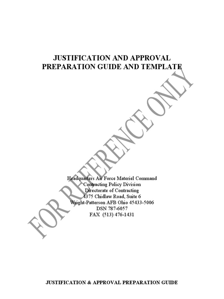 Justification and Approval Preparation Guide and Template | PDF ...