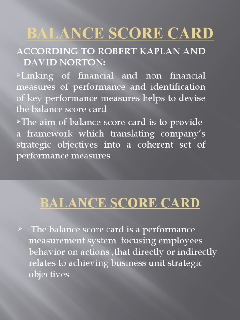 Understanding the Balanced Scorecard | PDF | Strategic Management ...