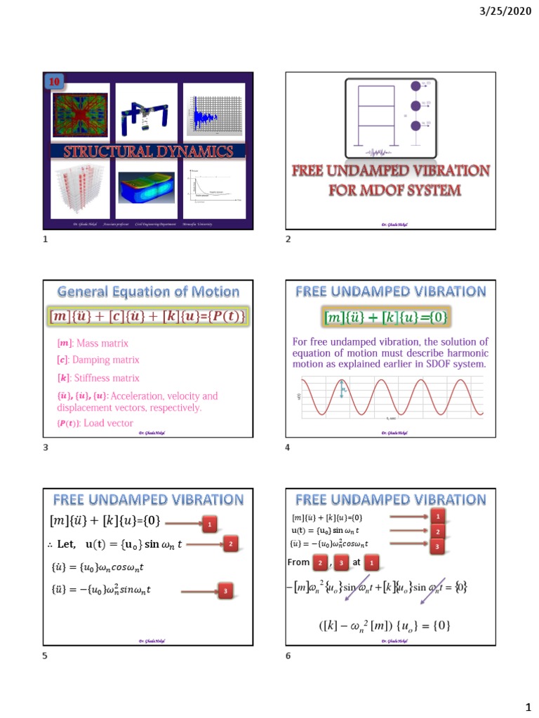 Free Udamped Vibration For MDOF System | PDF | Classical Mechanics | Physics