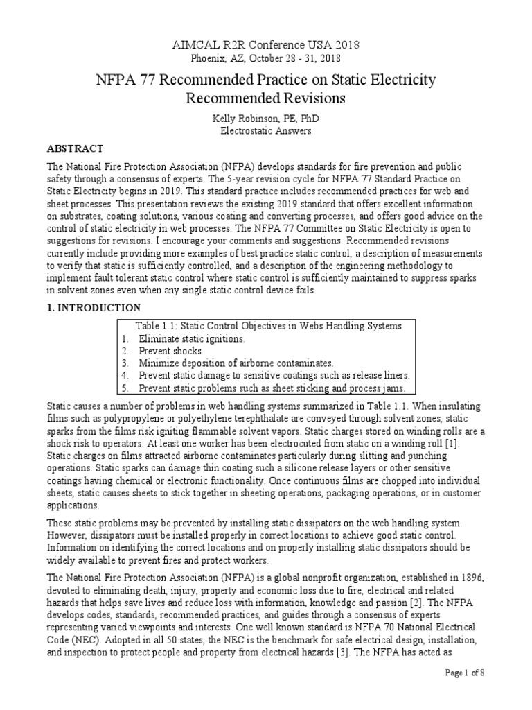 NFPA 77 Recommended Practice Revisions | PDF | Electrostatics | Electromagnetism