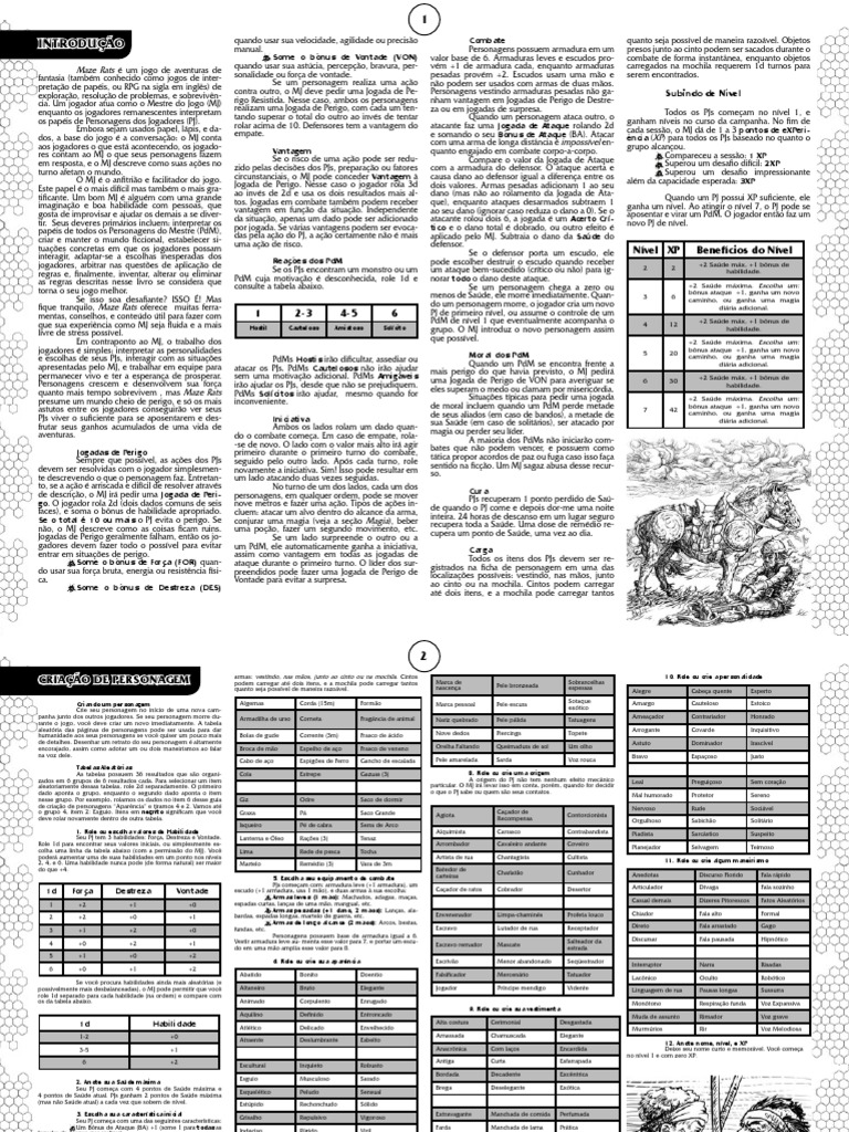 JMZ001-Maze Rats Básico PDF | PDF | Jogos de RPG | Natureza