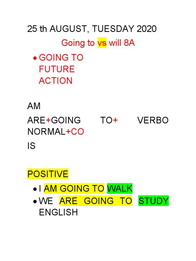 Ingles Going To | PDF