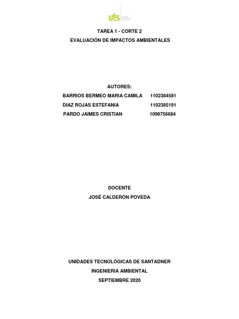 Taller 1 Corte 2 Eia | PDF | Evaluación de impacto ambiental | Entorno natural