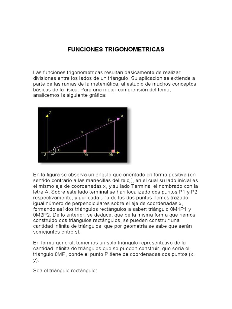 Funciones Trigonométricas Básicas | PDF | Funciones trigonométricas ...