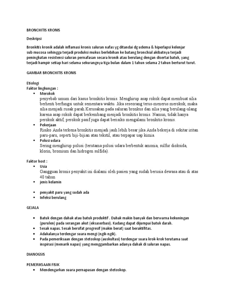 Bronchitis Kronis | PDF | Kesehatan Holistik
