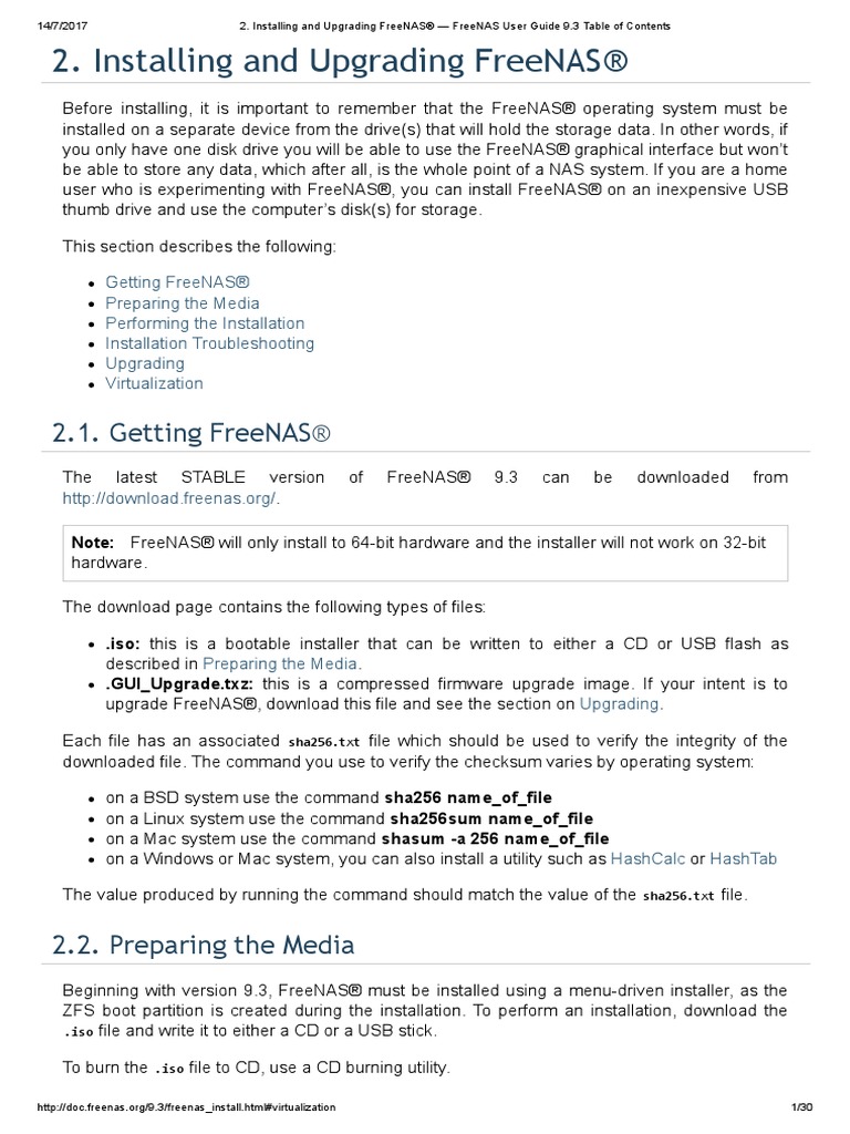 Installing and Upgrading FreeNAS | PDF | Booting | Usb Flash Drive