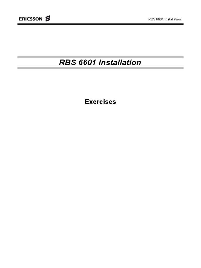RBS 6601 Installation: Exercises | PDF | Components | Electrical Components