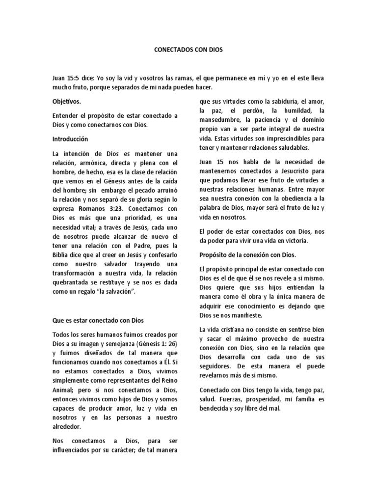 Conectados Con Dios | PDF | Paz | Dios