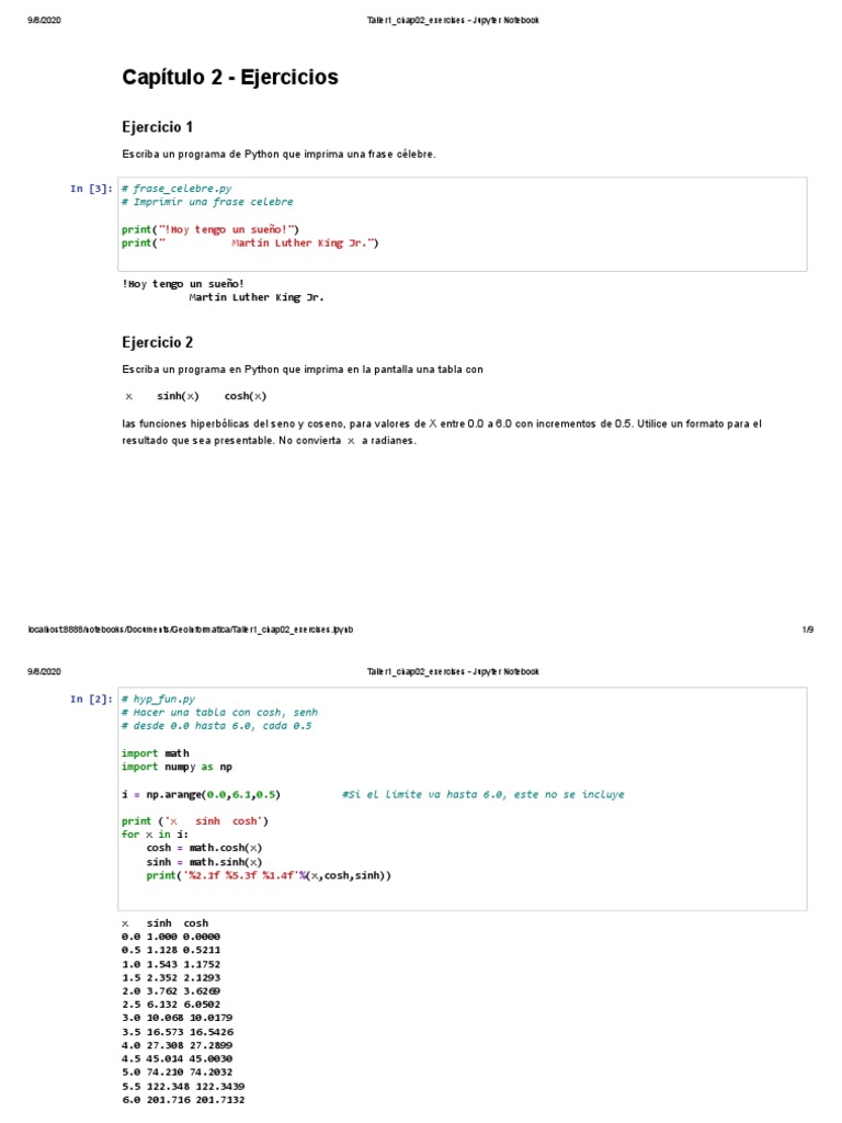 Taller1 - Chap02 - Exercises - Jupyter Notebook | PDF | Enseñanza de ...