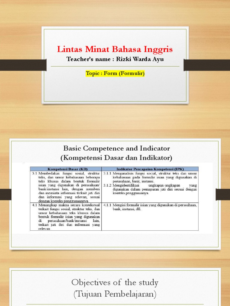 MATERI Lintas Minat Bhs. Inggris (Form) | PDF