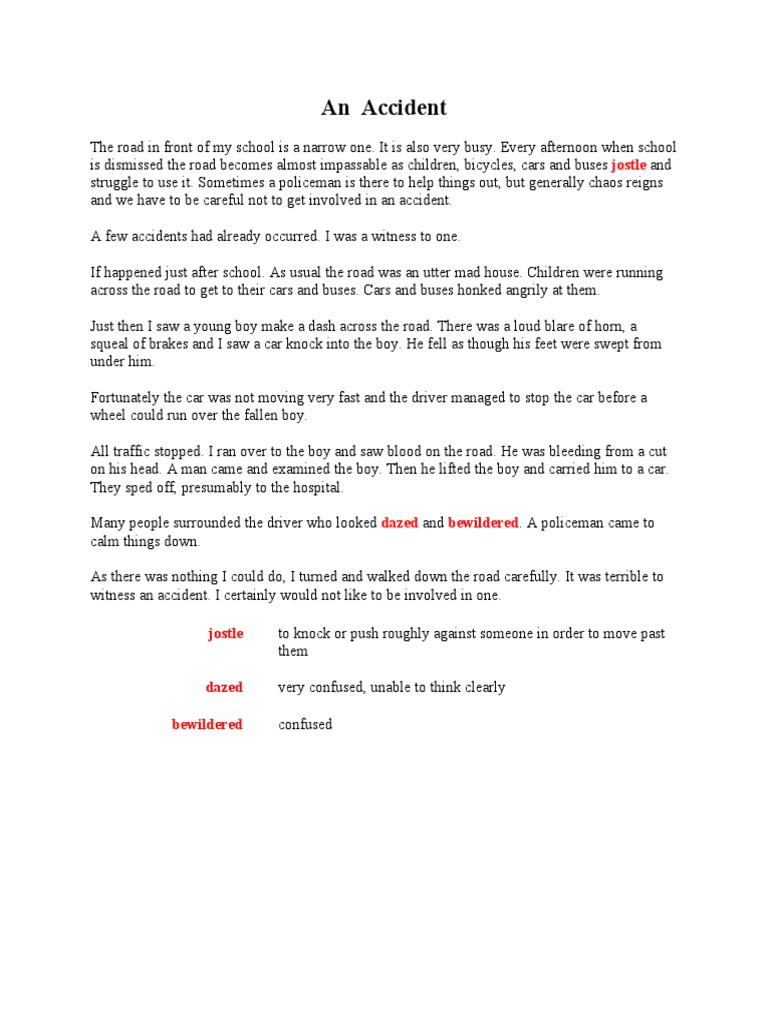 An Accident Essay | PDF