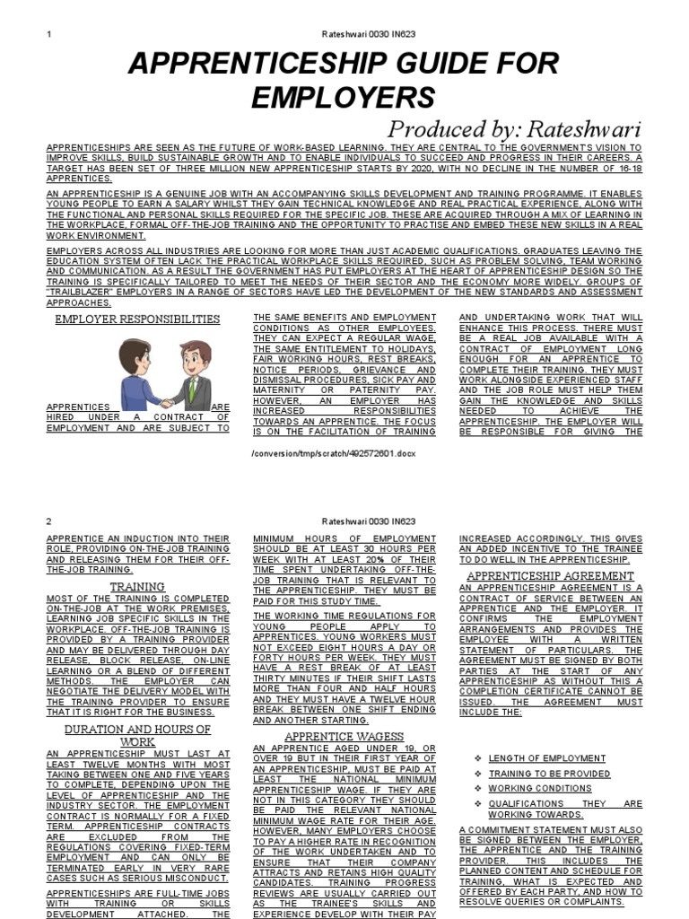 Apprenticeship Guide For Employers Produced By Rateshwari Pdf
