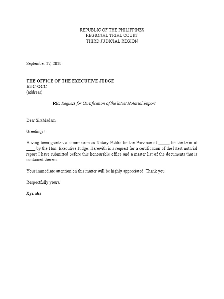 RTC LETTER REQUEST - Scribd | PDF