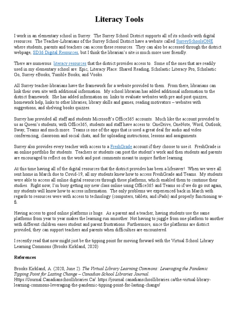 Literacy Tools | PDF | Office 365 | Librarian