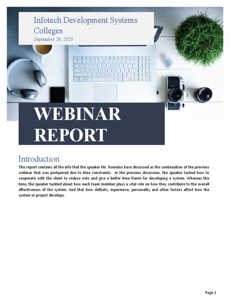Webinar: Infotech Development Systems Colleges | PDF | Behavior ...