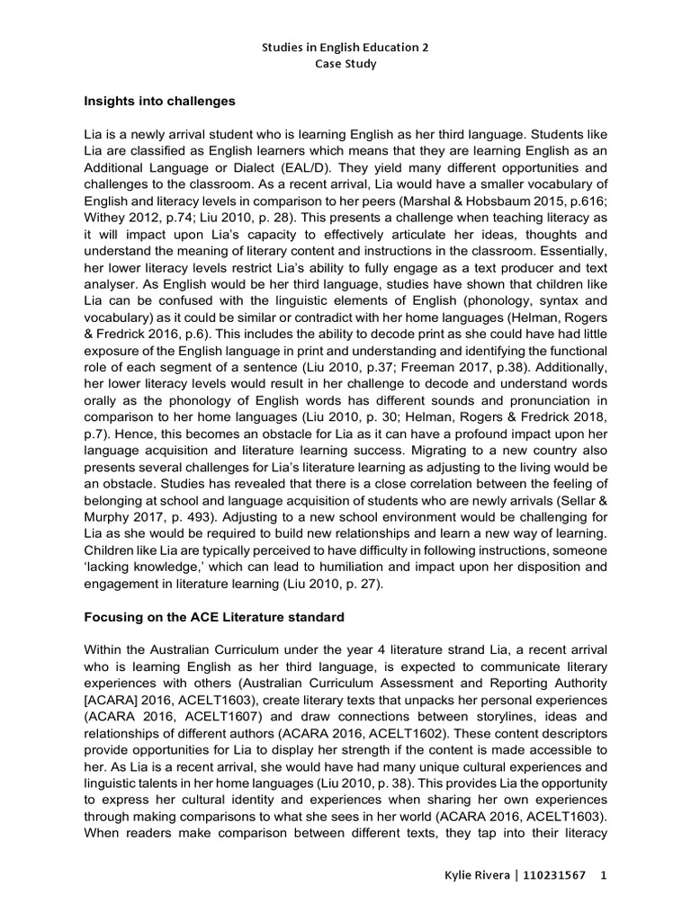 English Case Study | PDF | Literacy | English Language