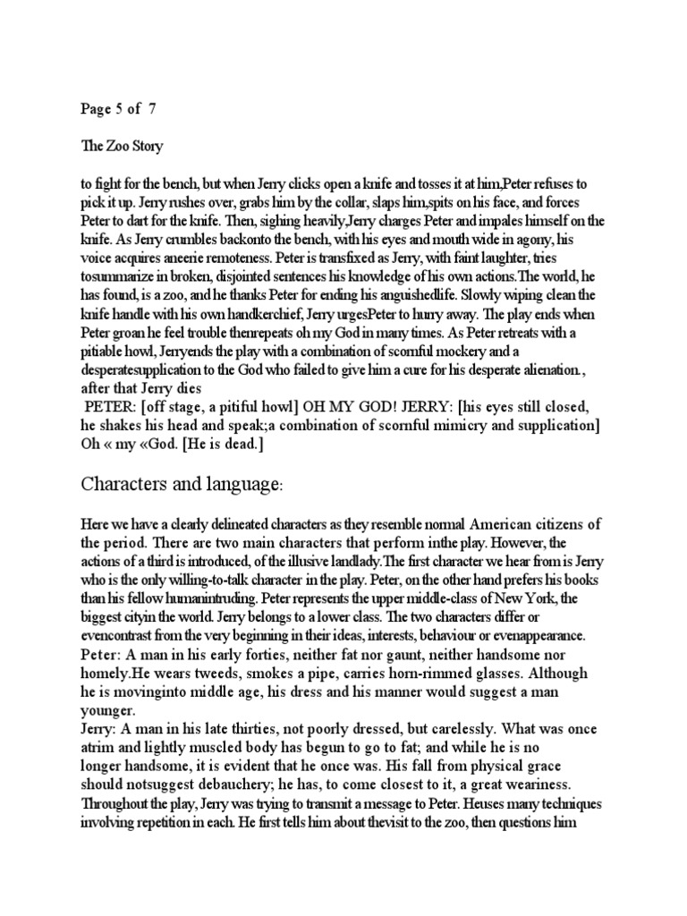 The Zoo Story | PDF