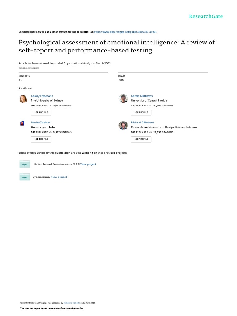 Emotional Intelligence Assessment Review | PDF