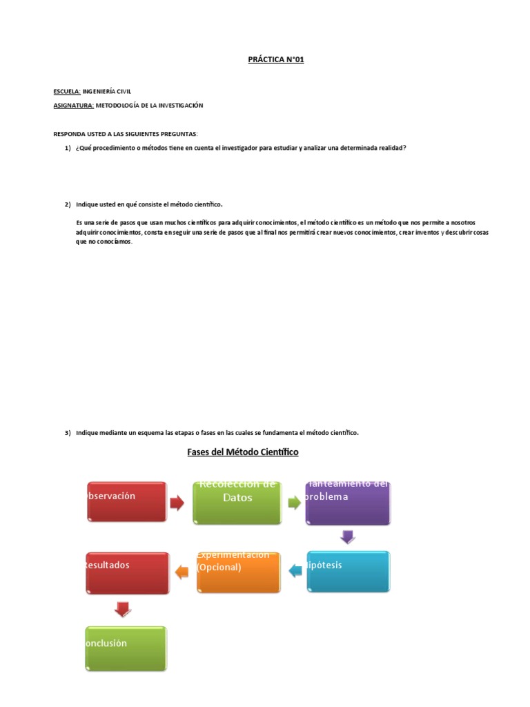 Practica 01 Metodologia de La Inv | PDF | Método científico | Presupuesto