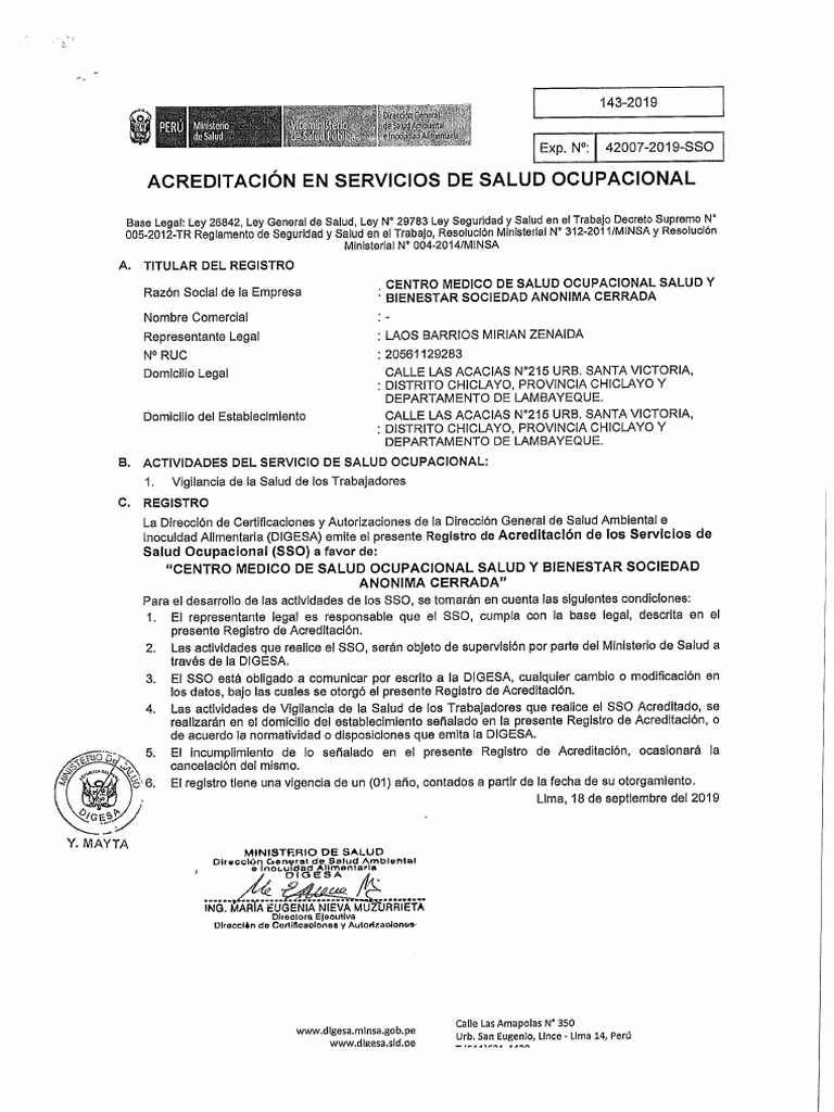 Acreditacion de Digesa | PDF