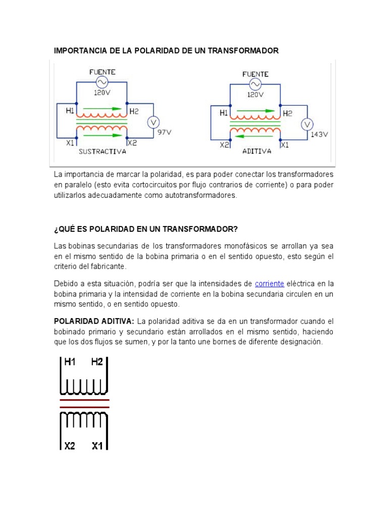 Polaridad de Un Transformador Monofasico | PDF | Transformador | Inductor