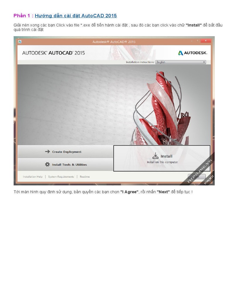 Huong Dan Cai Dat AutoCad 2015 | PDF