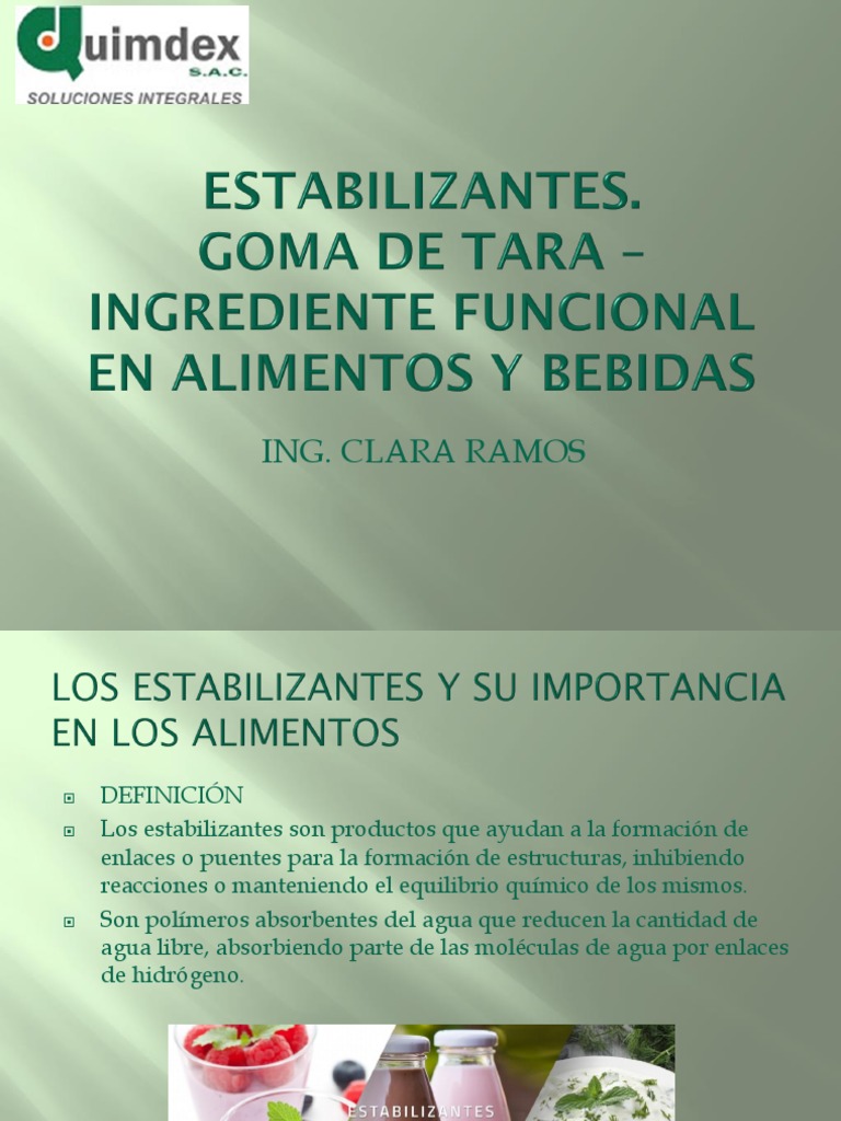 Goma de Tara: Origen y Aplicaciones | PDF | Helado | Agua