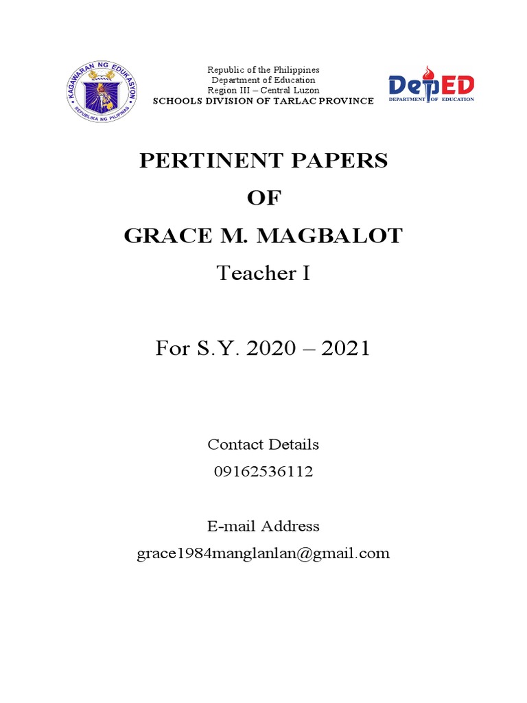 Pertinent Paper Cover Grace Magbalot | PDF