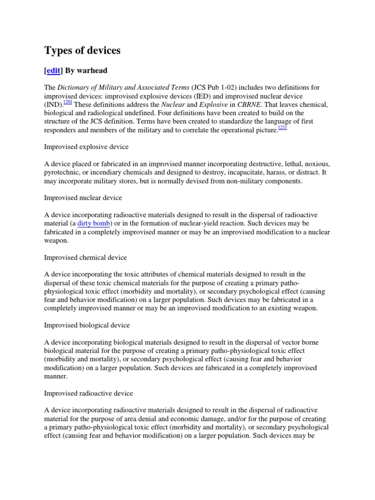 types of IED | Improvised Explosive Device | Bomb Disposal