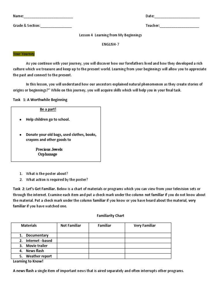 English 7 Module 3 SAMPLE | PDF