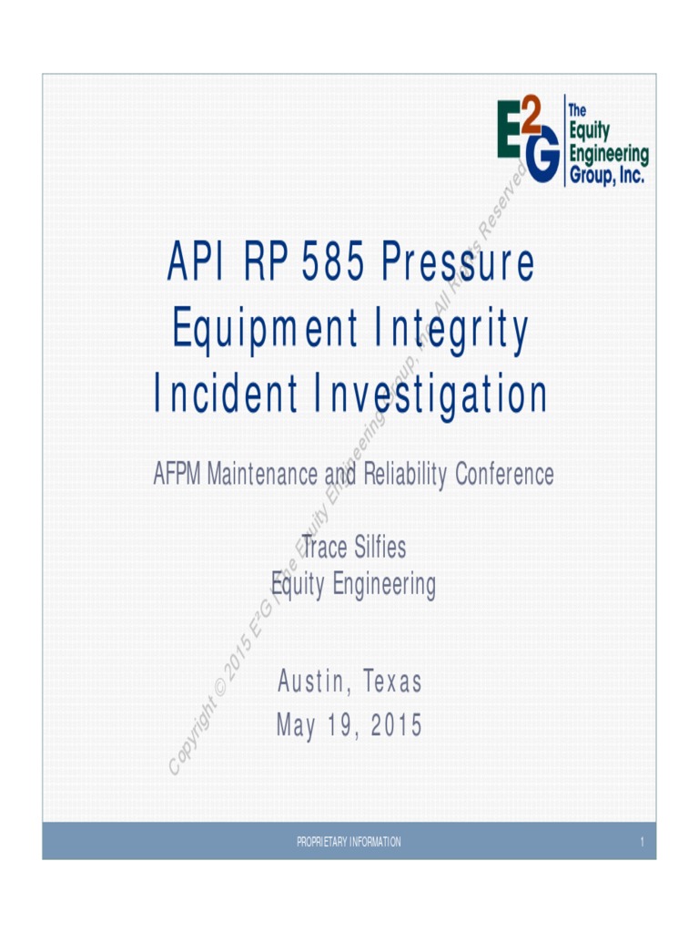 API RP 585 Pressure Equipment Integrity Incident Investigation | PDF ...