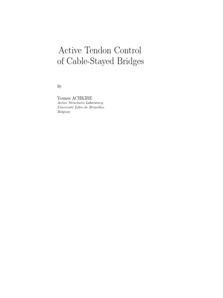 Active Tendon Control of Cable Stayed Bridge PDF | PDF | Normal Mode ...
