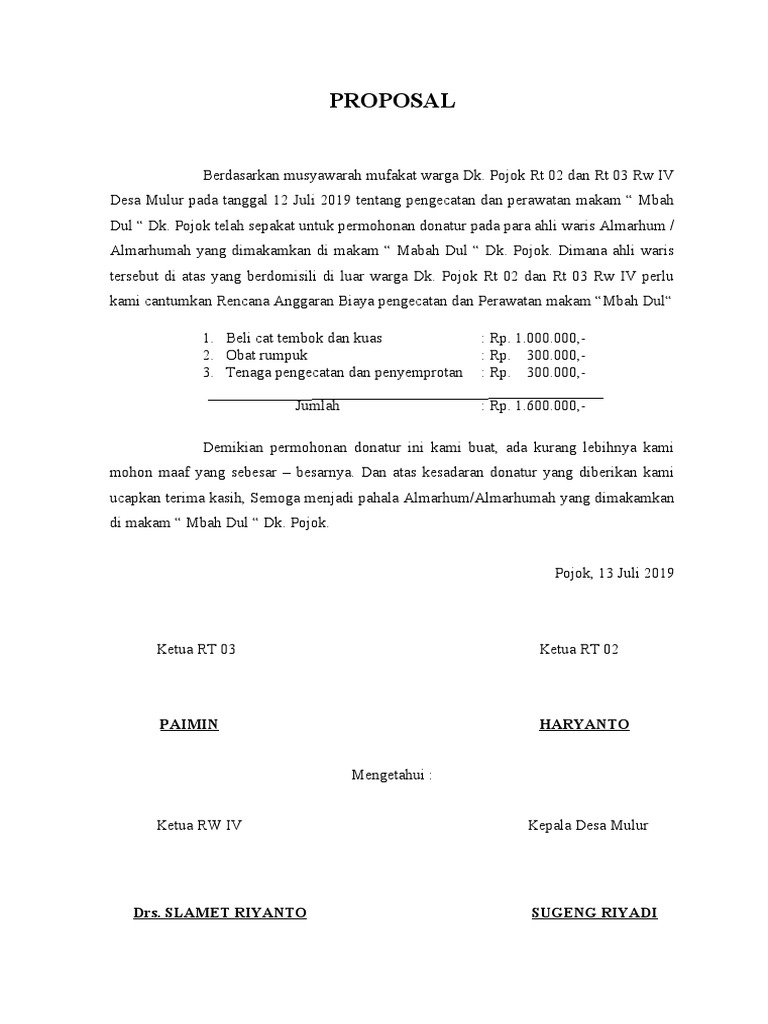 Proposal Makam Mbah Dul Pojok | PDF