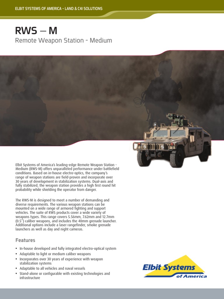 Elbit Systems Remote Weapon Station Overview | PDF