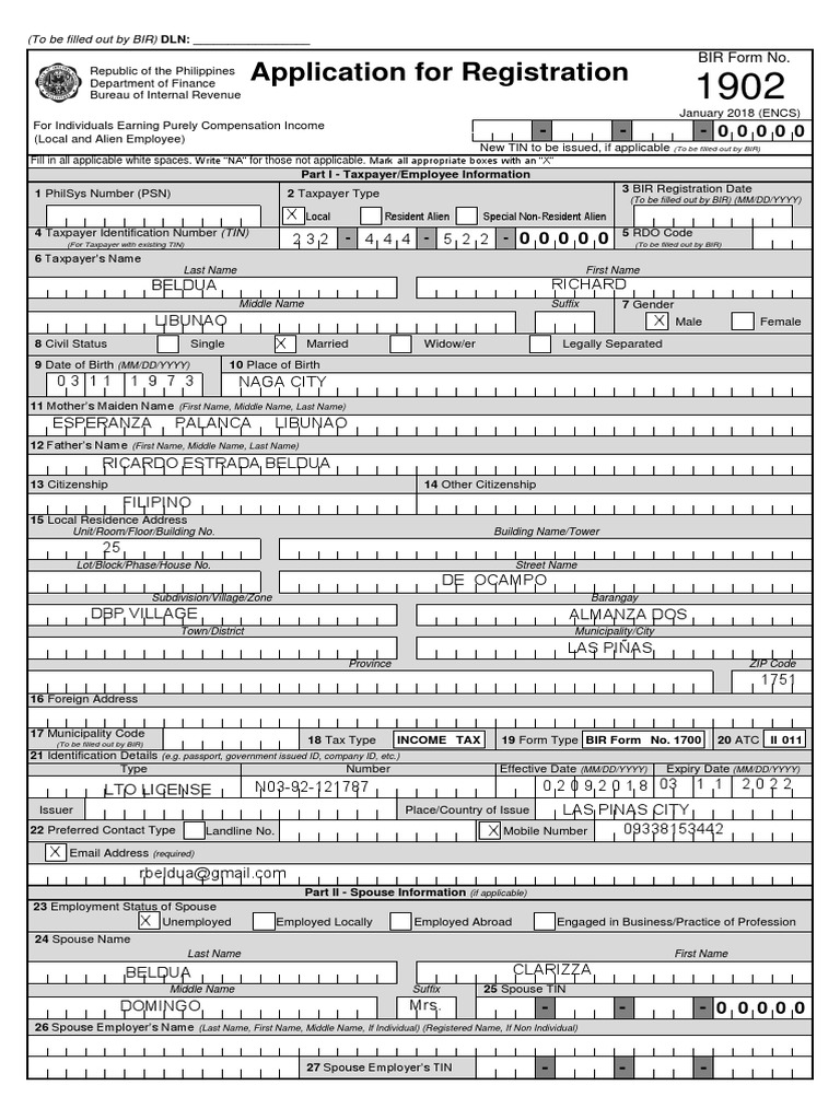 1902 January 2018 ENCS Final | PDF | Identity Document | Taxpayer