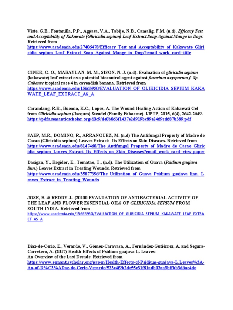 And Acceptability of Kakawate (Gliricidia Sepium) Leaf Extract Soap ...