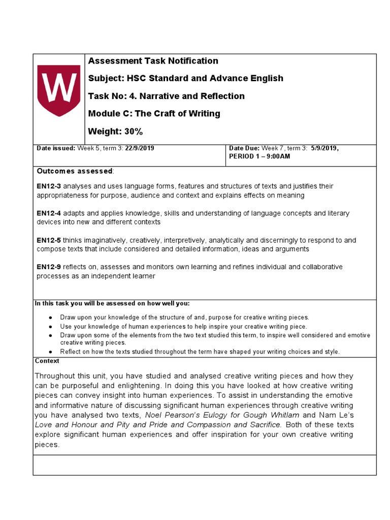 2a Task | PDF | Narrative | Educational Psychology