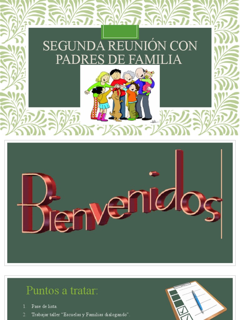Segunda Reunión Con Padres de Familia - Presentación | PDF