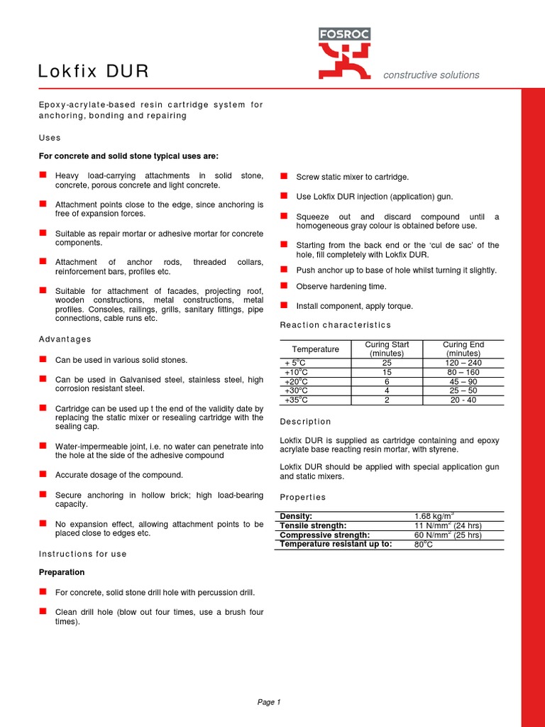 Lokfix Dur PDF | PDF | Epoxy | Adhesive