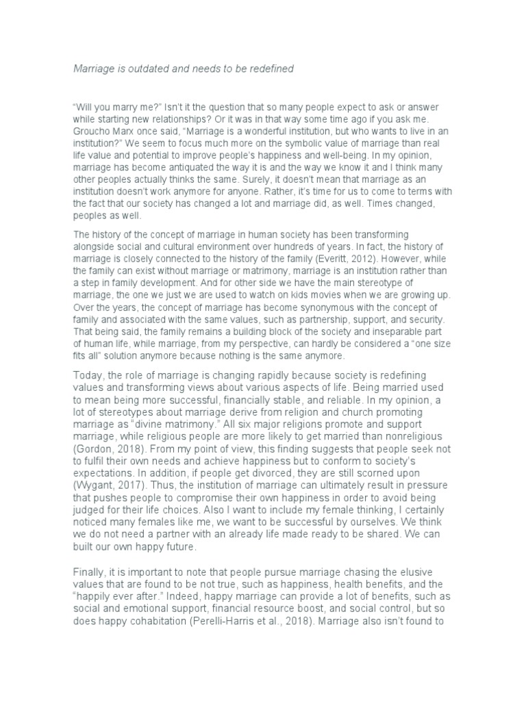 Marriage Is Outdated and Needs To Be Redefined | PDF | Marriage | Happiness