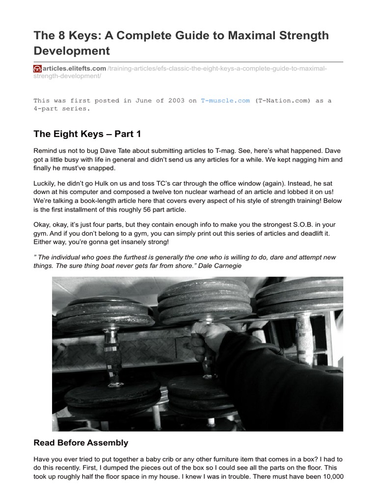 The 8 Keys: A Complete Guide To Maximal Strength Development | PDF ...