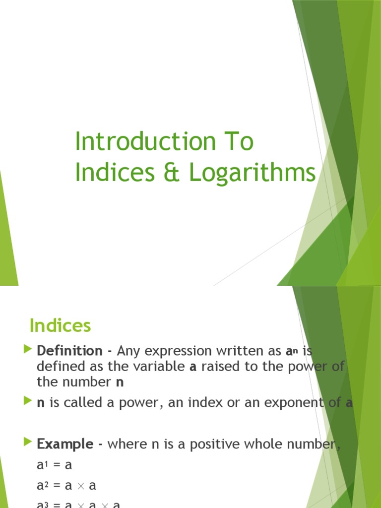 Understanding Indices and Logarithms | PDF | Logarithm | Exponential ...