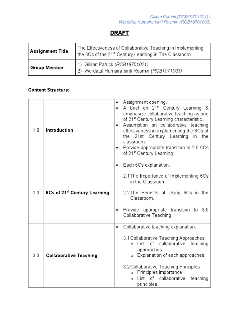 Group Assignment Framework | PDF | Educational Psychology | Applied ...