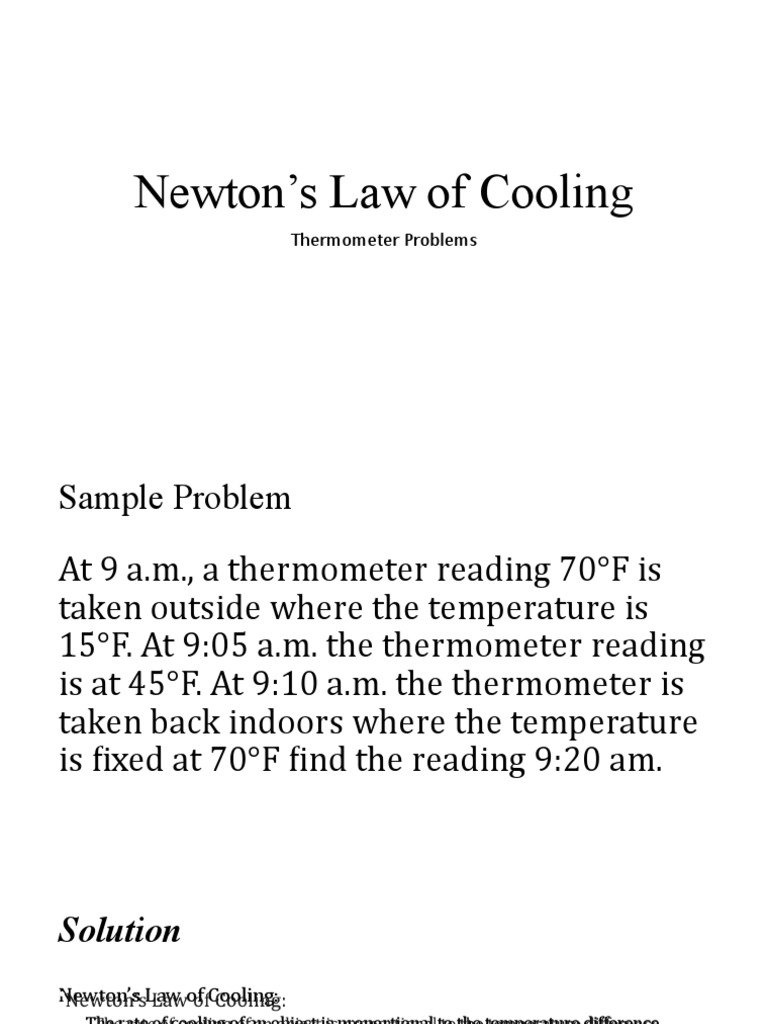 Newton's Law of Cooling | PDF