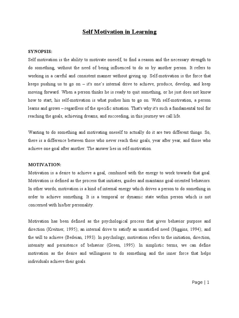 Self Motivation | PDF | Self | Motivation